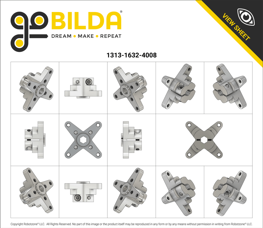 1313 Series Hyper Hub 8mm Rex™ Bore Gobilda®